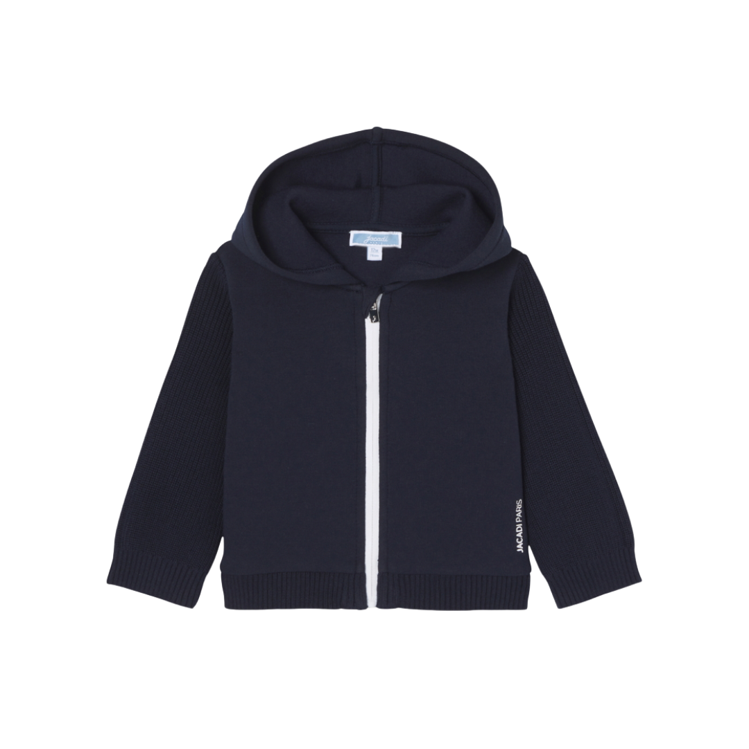 Navy Maxence Zip Up Hoodie | The Red Balloon
