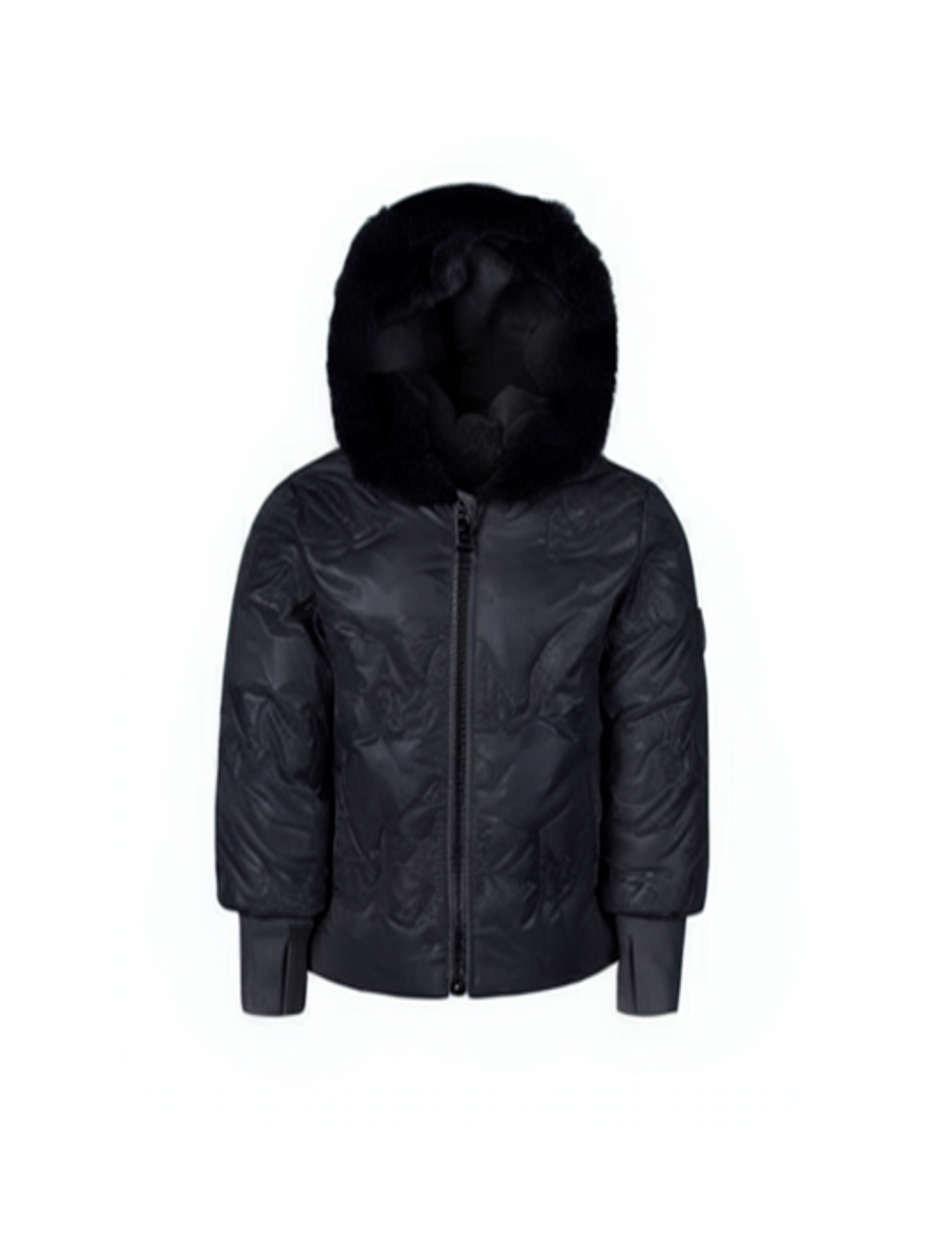 Black Reversible Baby Fur Coat | The Red Balloon
