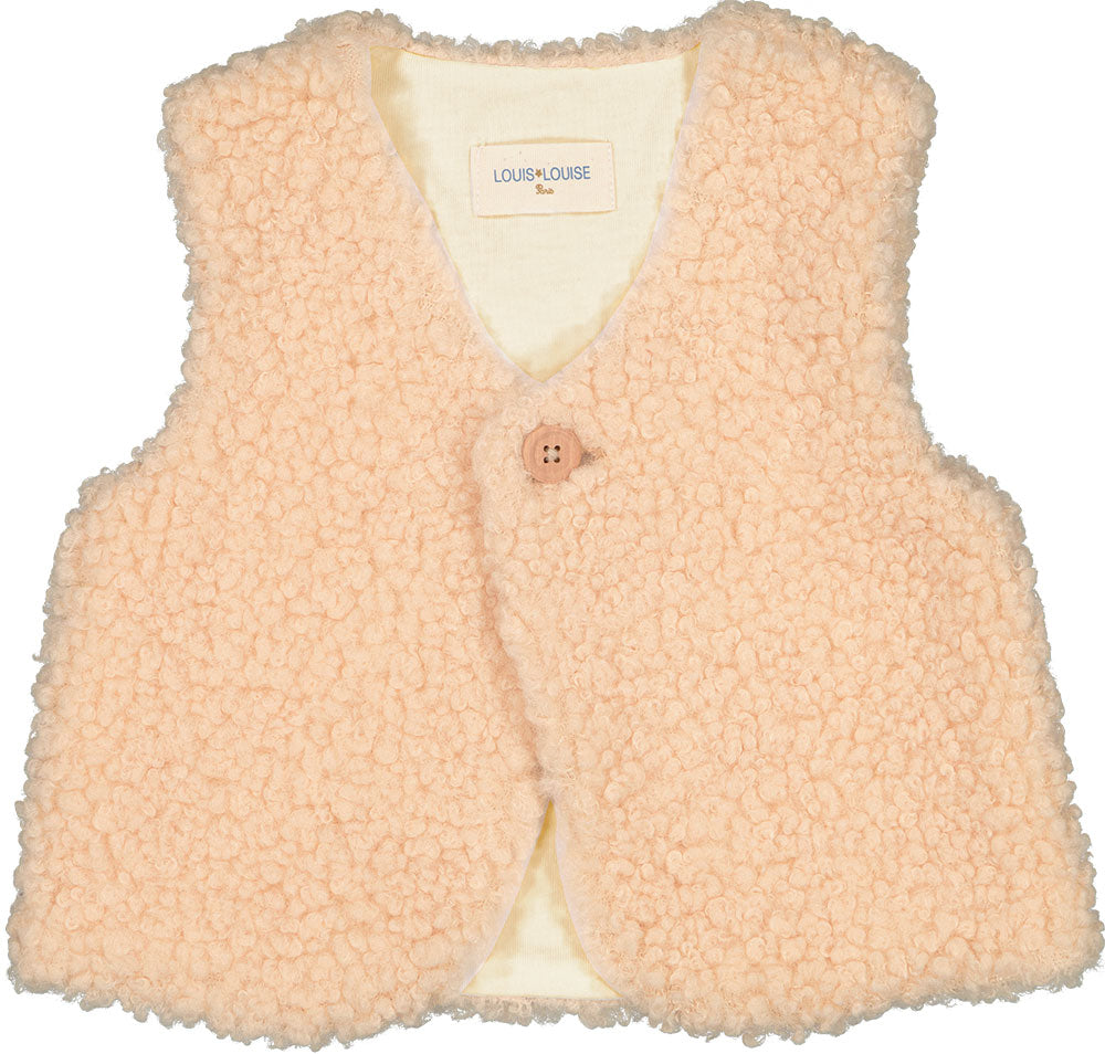 LL Vava Cream Furry Vest | The Red Balloon