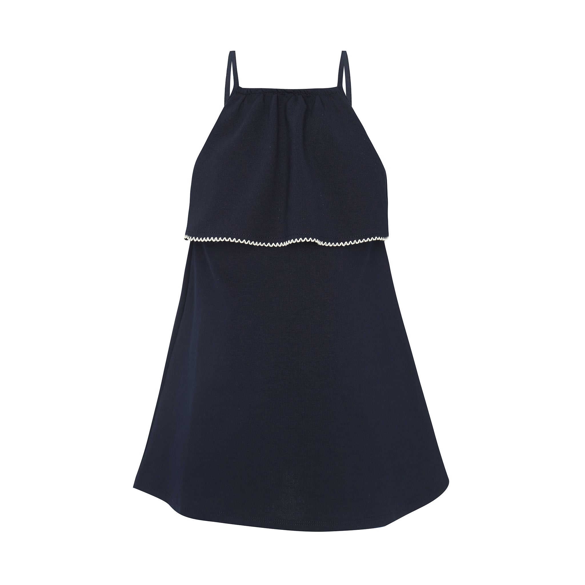 PAR Navy Ruffle Tank Dress | The Red Balloon