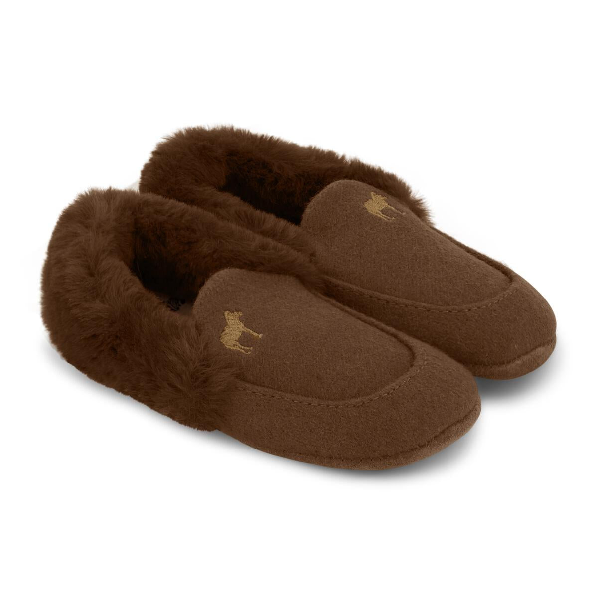 ZK Cedar Fur Logo Slipper Soft Sole | The Red Balloon