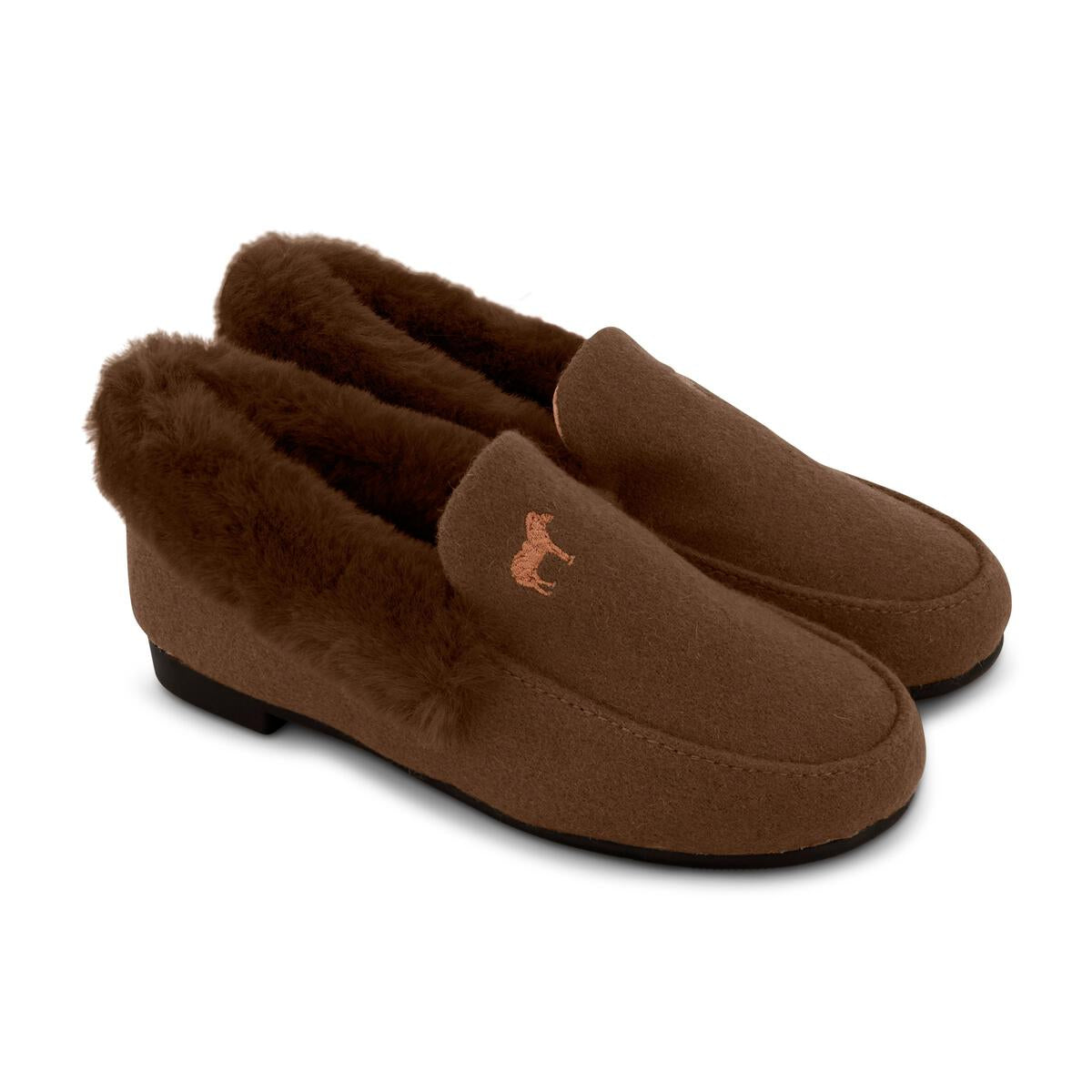 ZK Cedar Fur Logo Slipper Soft Sole | The Red Balloon